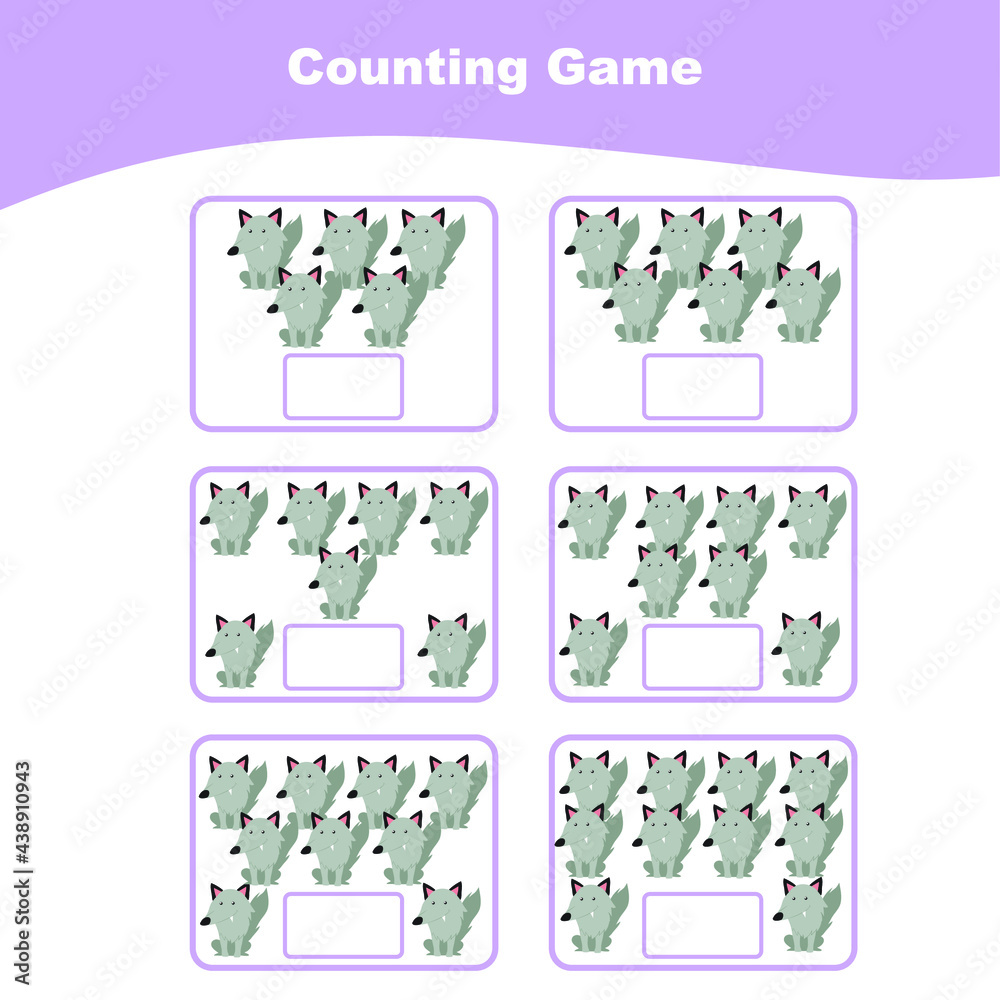 Counting game for preschool children. This worksheet is good for ...