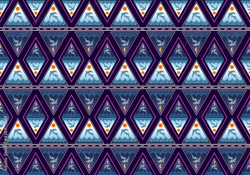 Vecteur Stock Dolphin wallpaper, Fun and Happy Jumping Dolphins in the ...