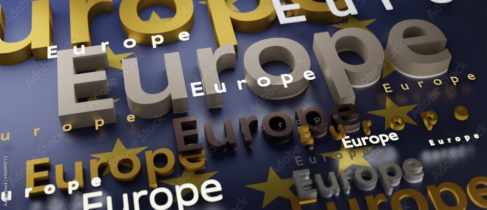 Abstract Europe Flag 3D Render (3D Artwork) Stock Illustration | Adobe ...