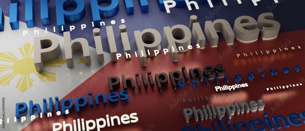 Abstract Philippines Flag 3D Render (3D Artwork) Stock Illustration ...