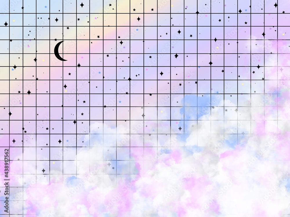 Pastel stars and clouds abstract background Stock Illustration | Adobe ...