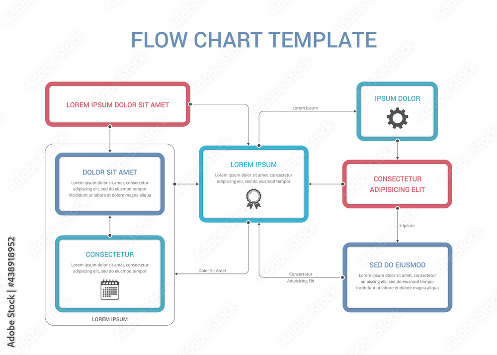Fototapeta mapa świata dla dzieci Flow Chart Template | Fototapety dla DZIECI