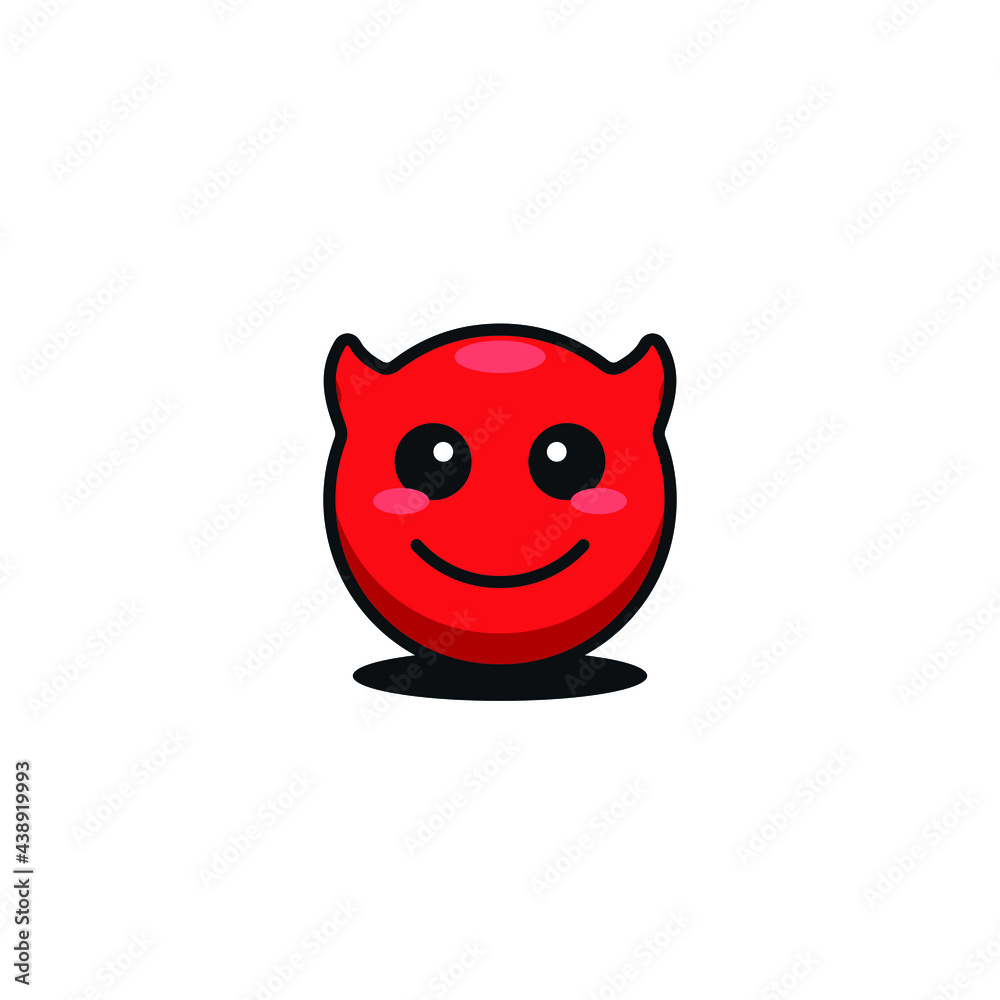 Cute red devil character logo. Red demons vector. Stock Vector | Adobe ...