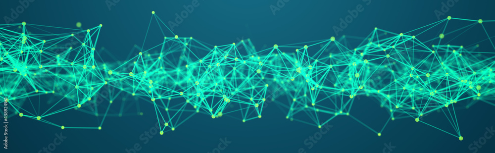 Network or connection. Abstract digital background of points and lines. Glowing plexus. Big data ...