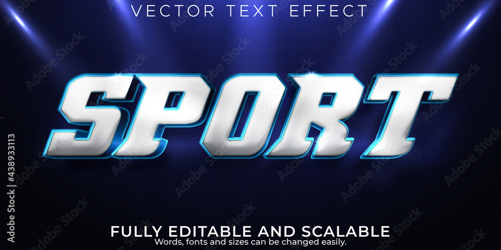 Sport text effect, editable metallic and shiny text style Stock Vector ...