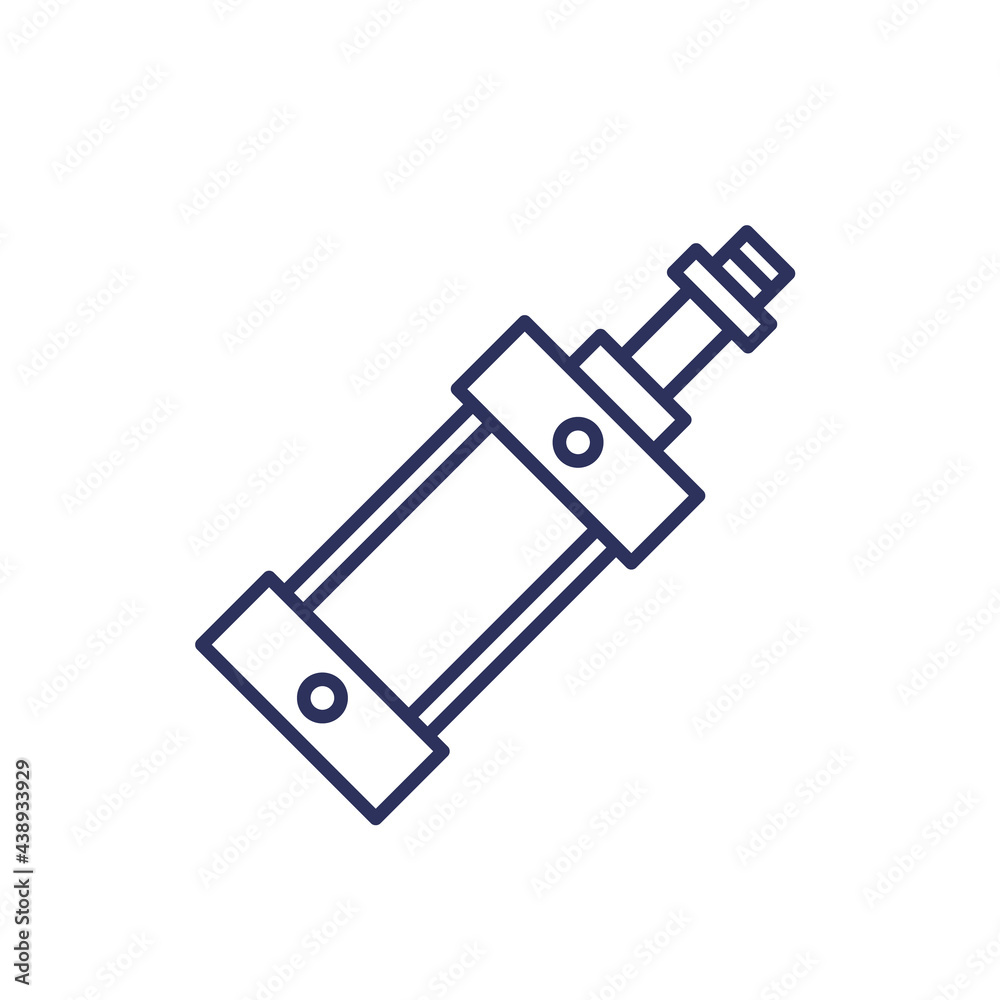 pneumatic cylinder line icon on white Stock Vector | Adobe Stock