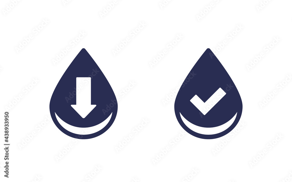 water level icons, low and normal Stock Vector | Adobe Stock