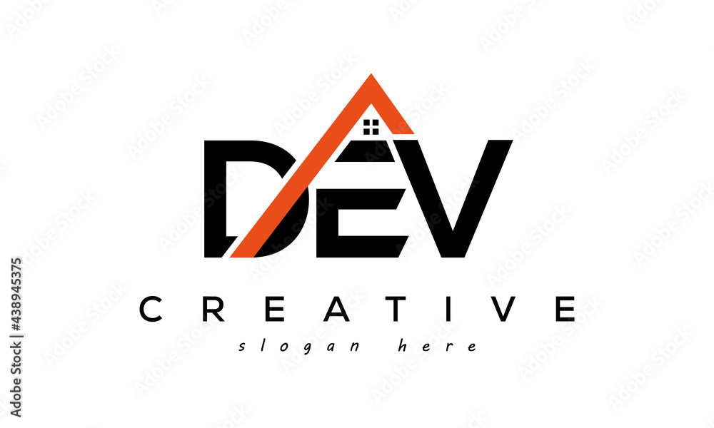 initial DEV letters real estate construction logo vector Stock Vector ...