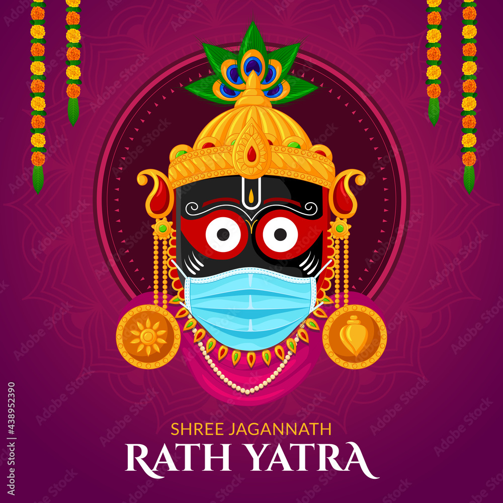 Lord Jagannath Puri Odisha God Rathyatra Festival. God wearing mask ...
