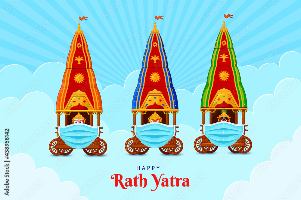 Lord Jagannath Puri Odisha God Rathyatra Festival. God wearing mask ...