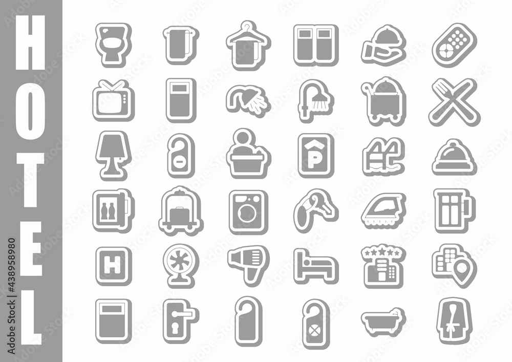 Pictogramme et panneaux hôtel Stock Vector | Adobe Stock
