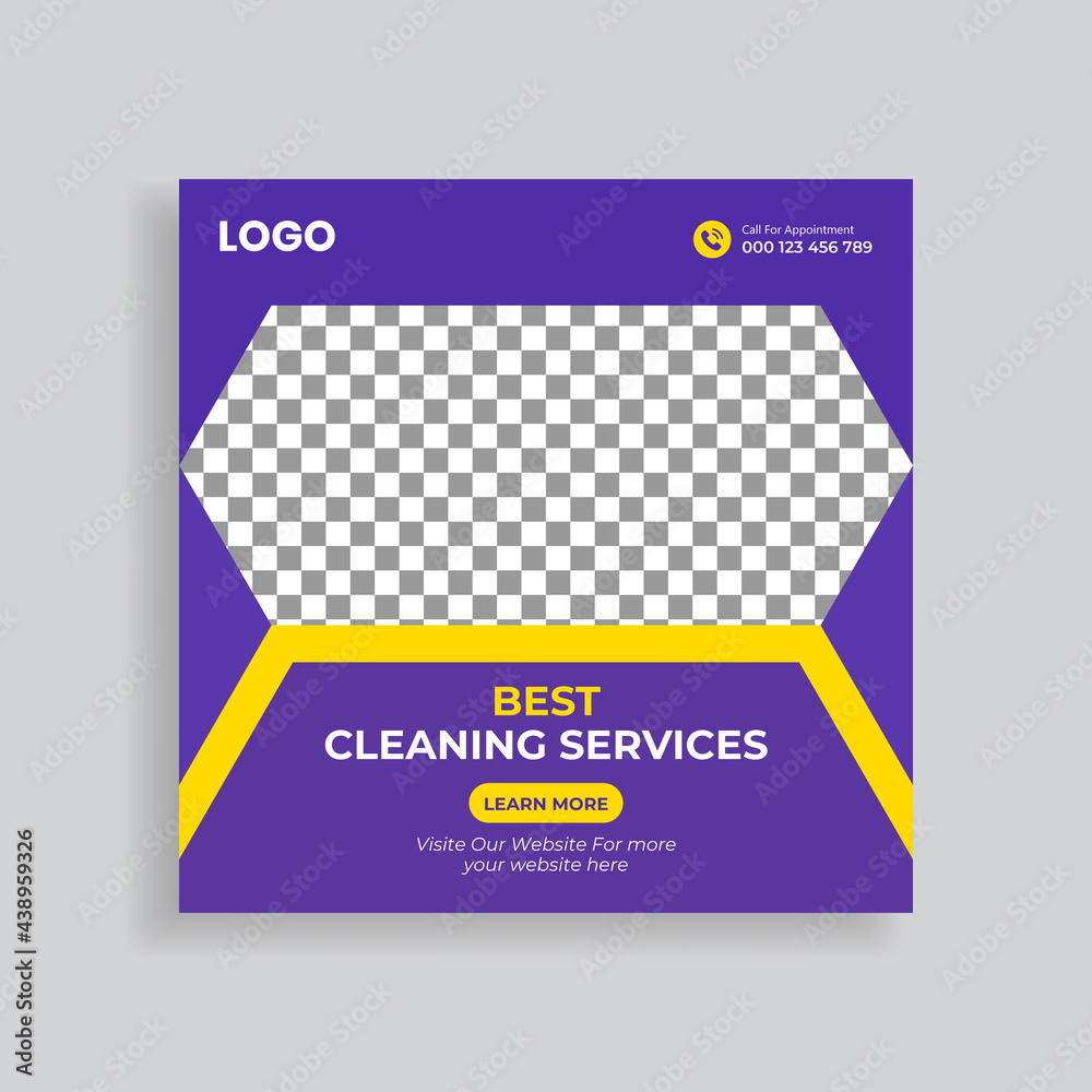 Cleaning Service Social Media Post Template Design. Home Cleaning ...