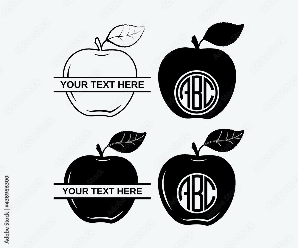 Apple svg Printable Vector Illustration, Apple clipart Vector, apple ...