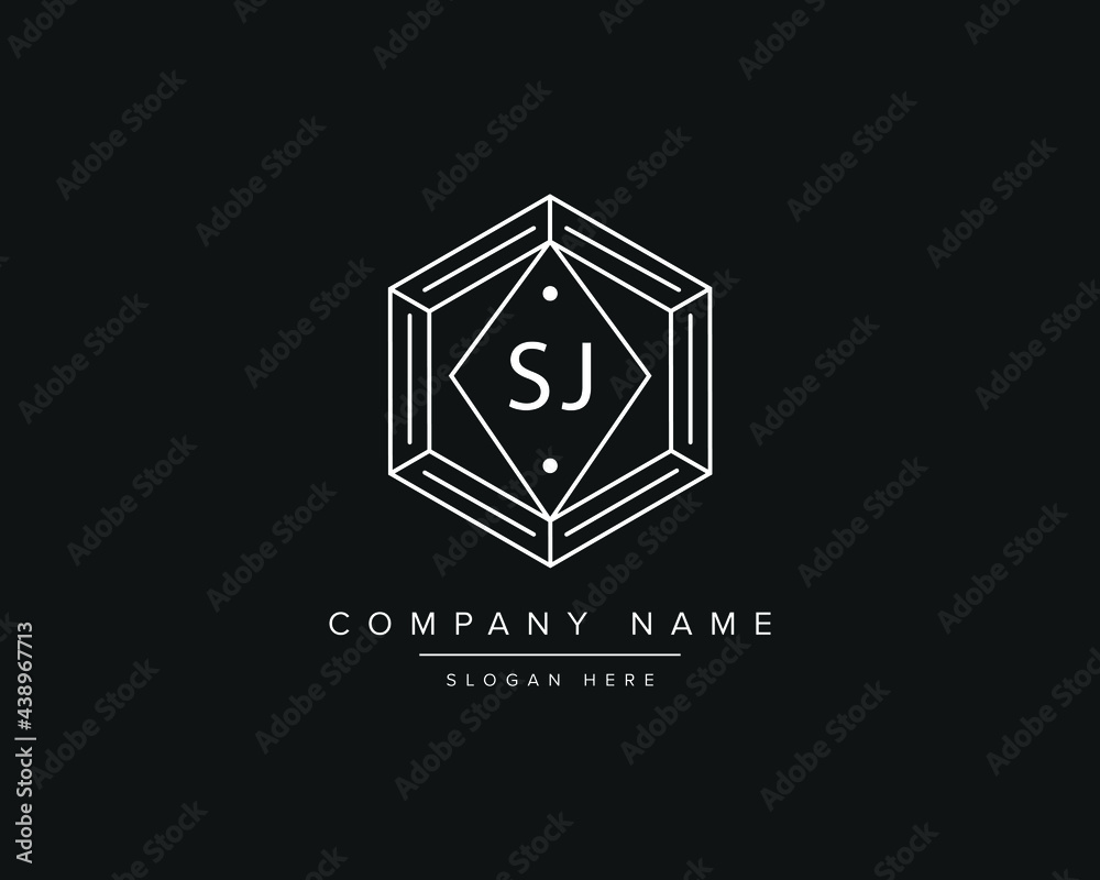 Alphabet letter SJ logo design vector Stock Vector | Adobe Stock