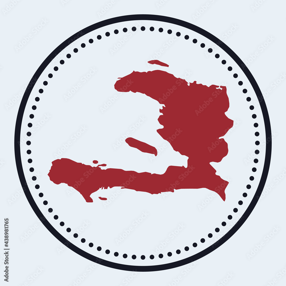 Haiti round stamp. Round logo with country map and title. Stylish ...