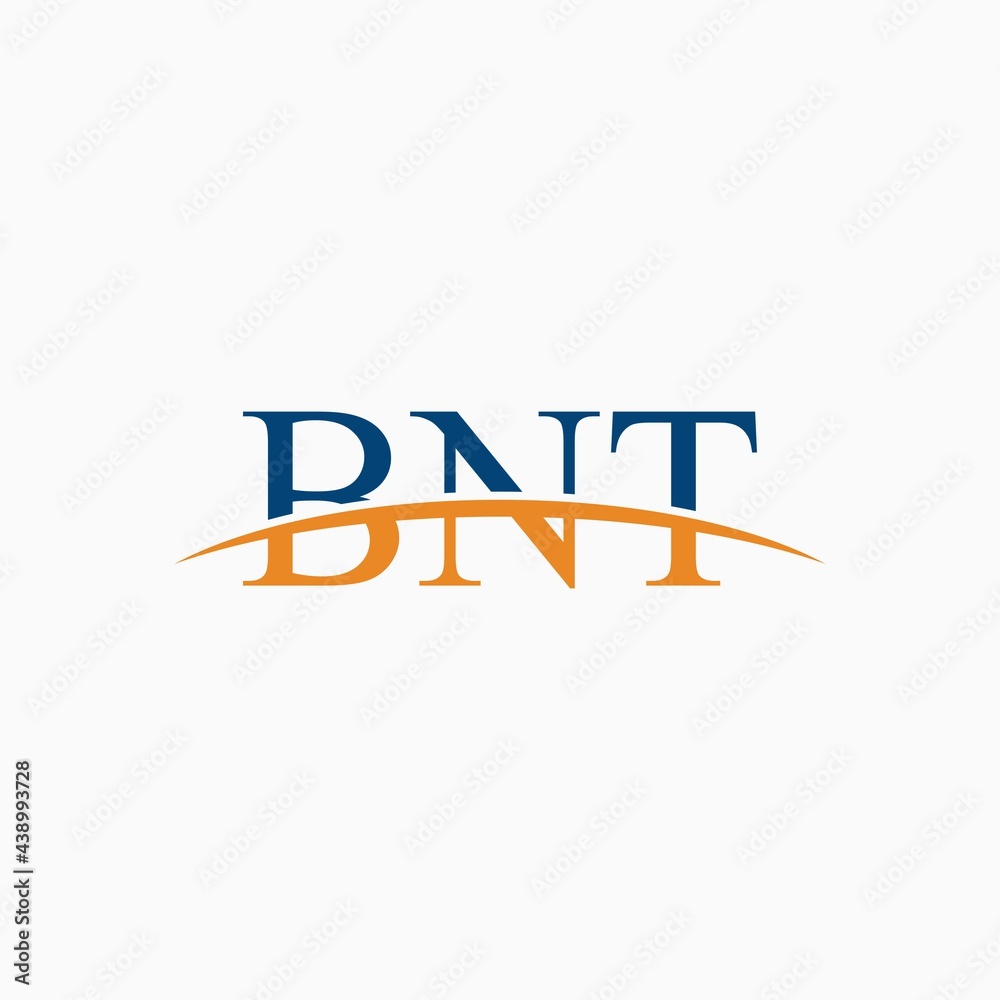 BNT initial overlapping movement swoosh horizon, logo design ...