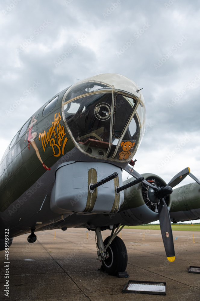 Duxford England May 2021 Close view of the Sally B bomber, boeing 17 ...