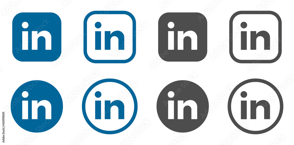 Set of linkedin logotypes. Vector illustration linkedin. Editorial ...