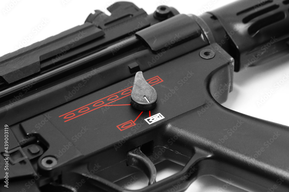 MP5 assault rifle weapon gun in first person shooting view isolated on ...