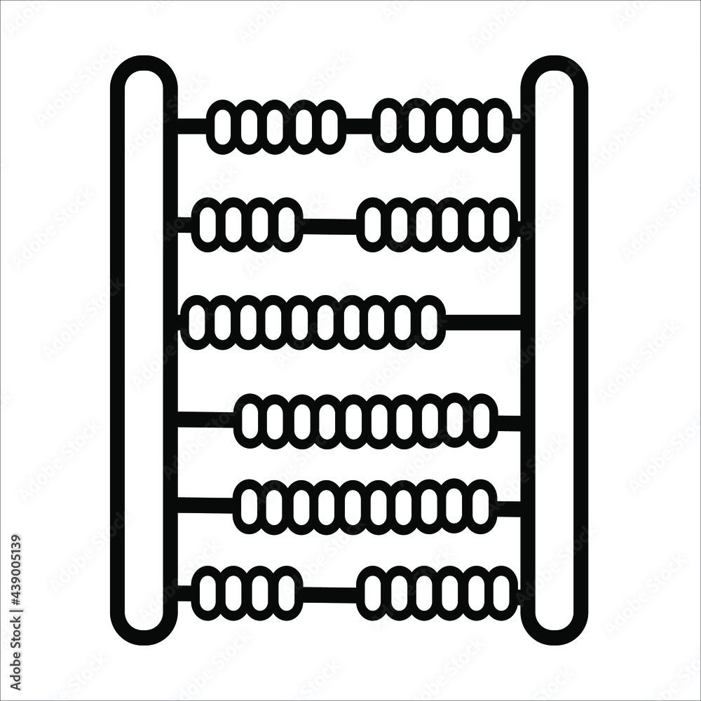 Abacus in cartoon style for coloring page and coloring book. Vector ...