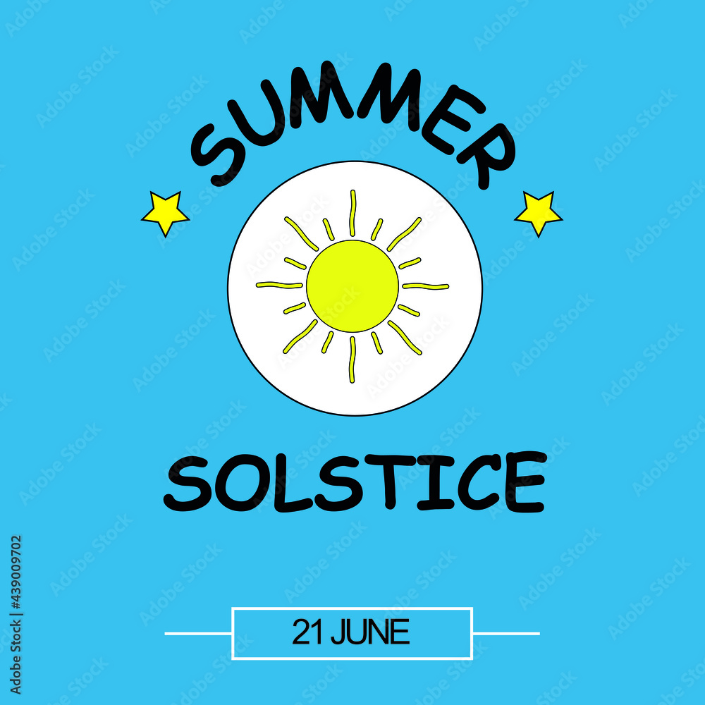 Solstice. Summer Solstice. Symbol, sign or logo. Sun illustration with ...