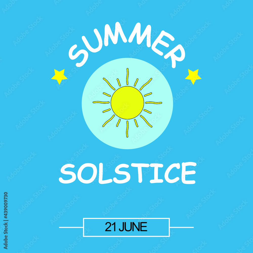 Solstice. Summer Solstice. Symbol, sign or logo. Sun illustration with ...