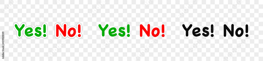 Yes No text on the conversation form on transparent background ...