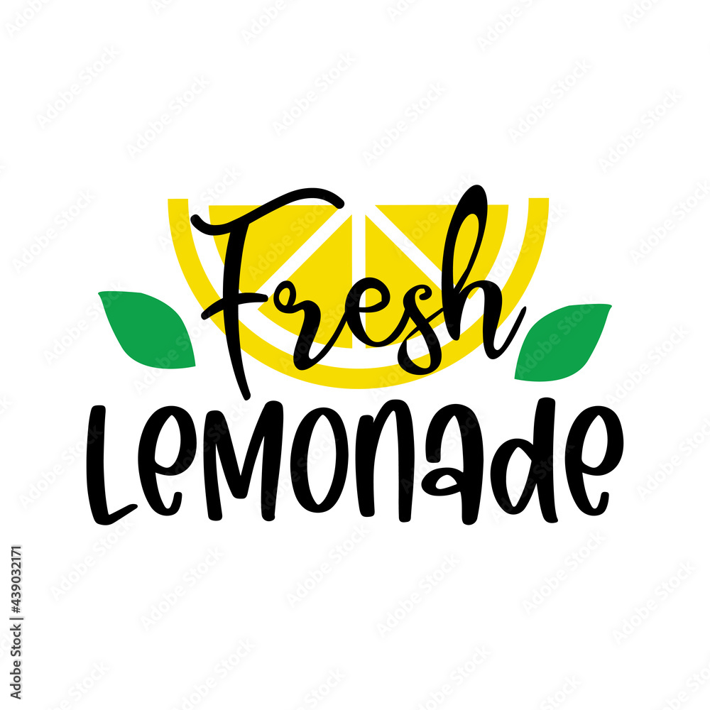 Labels and signs of fresh lemonade with lemon. Vector illustrations for ...