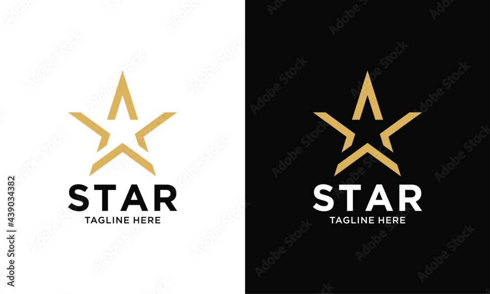 Luxury gold star logo designs template, elegant star logo designs ...