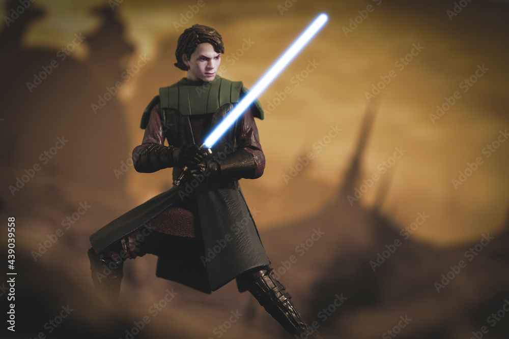 NEW YORK, USA - JUNE 17 2021: Star Wars The Clone Wars Jedi General ...