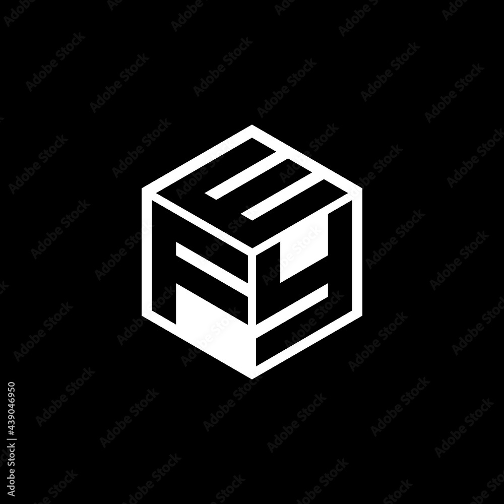 FYE letter logo design with black background in illustrator, vector ...