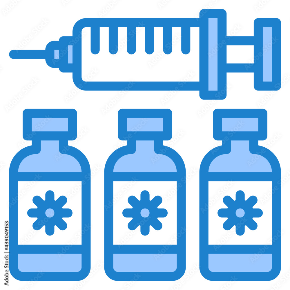 vaccine blue style icon Stock Vector | Adobe Stock