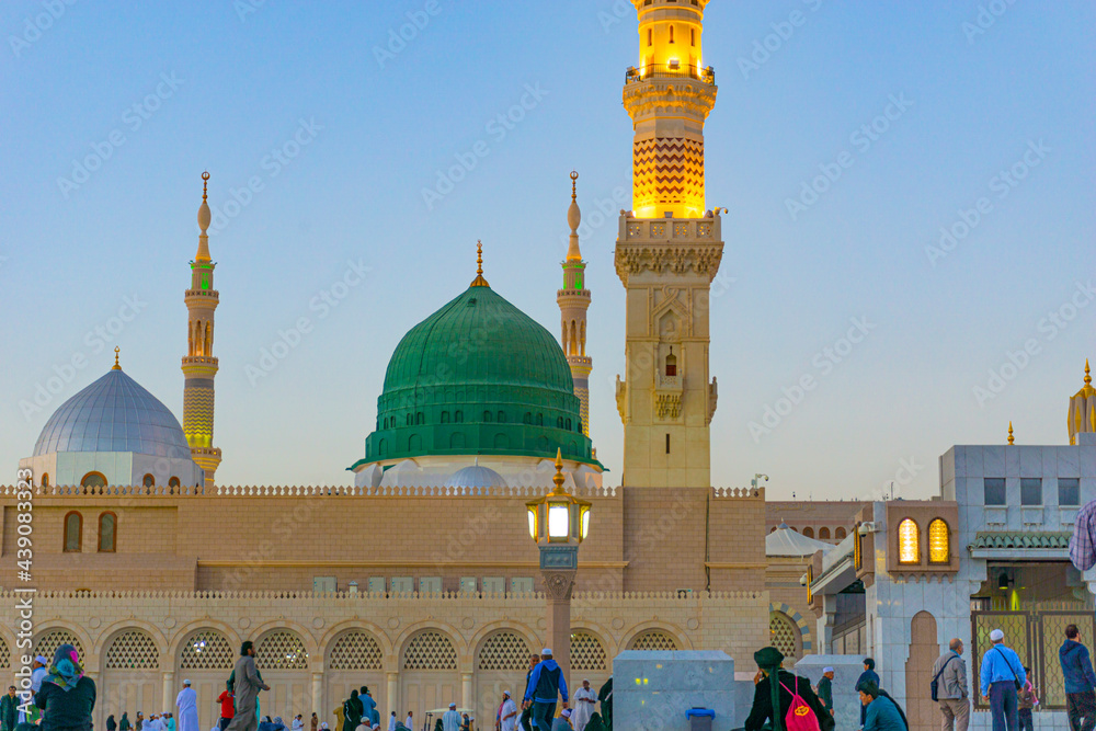 Awesome shots of Masjid al Nabawi along with the Holy Green Dome Stock ...