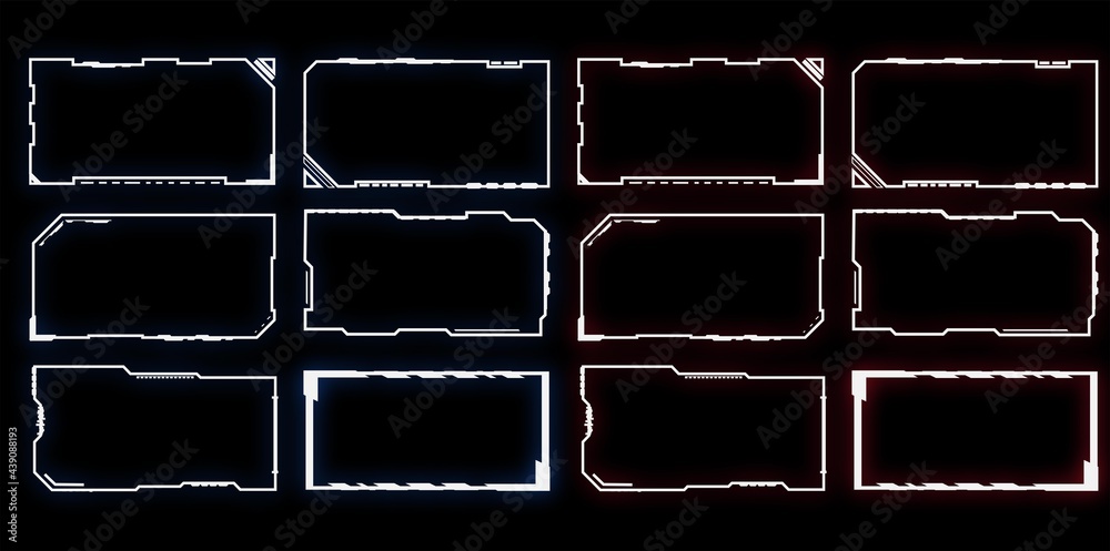 Set of Sci-Fi User Interface Elements.futuristic technology frames ...
