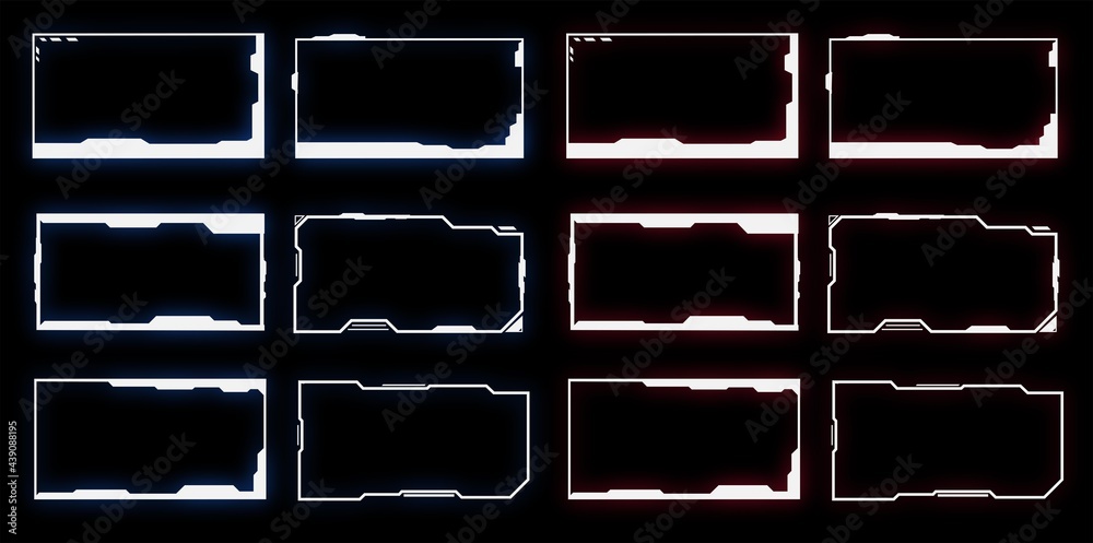 Set of Sci-Fi User Interface Elements.futuristic technology frames interface hud element design ...