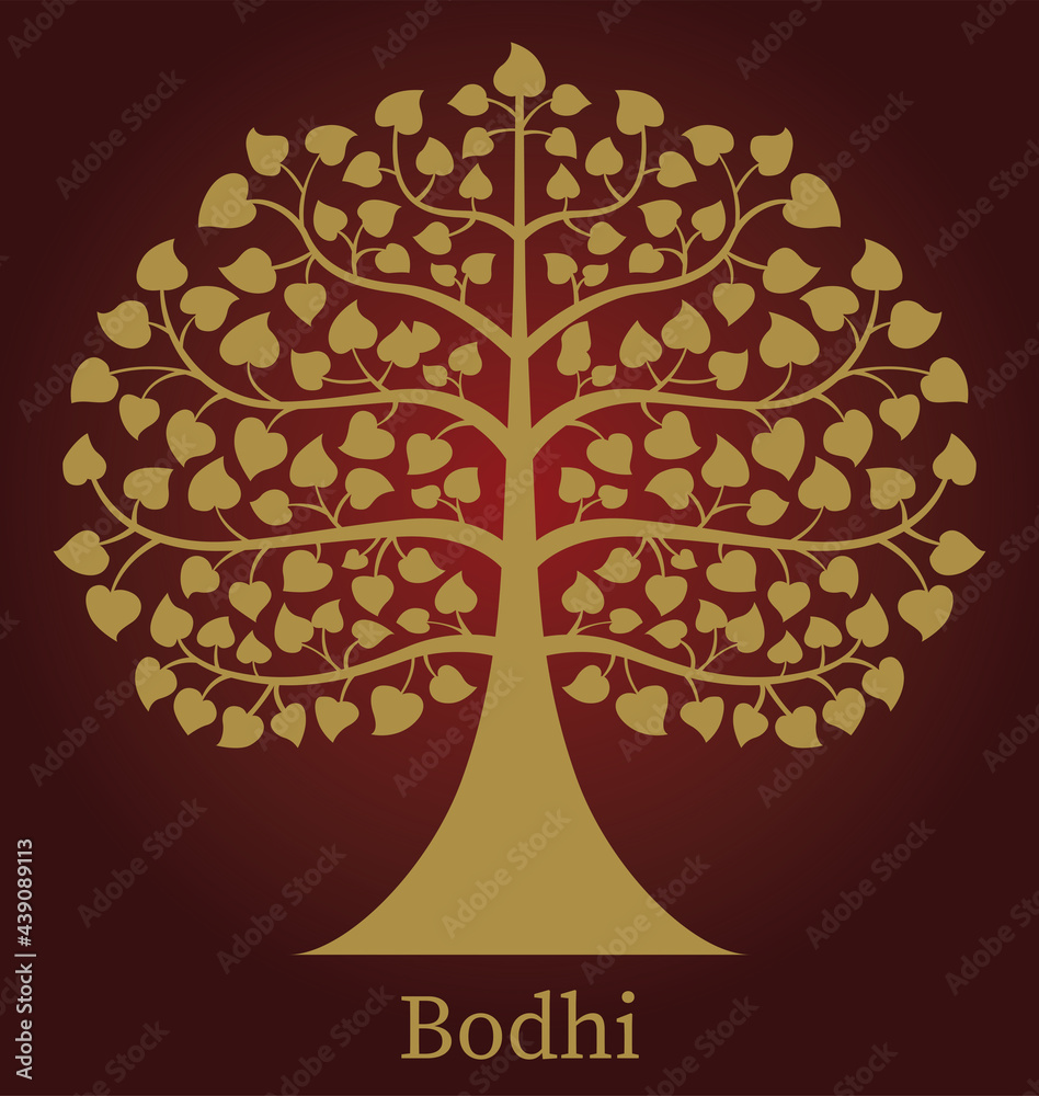 Golden Bodhi tree , vector illustration Stock Vector | Adobe Stock