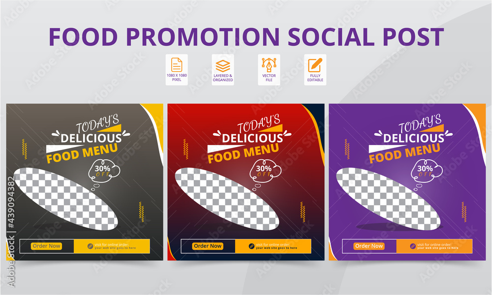 Creative Food Promo Social Media Post Ads Templates For breakfast ...
