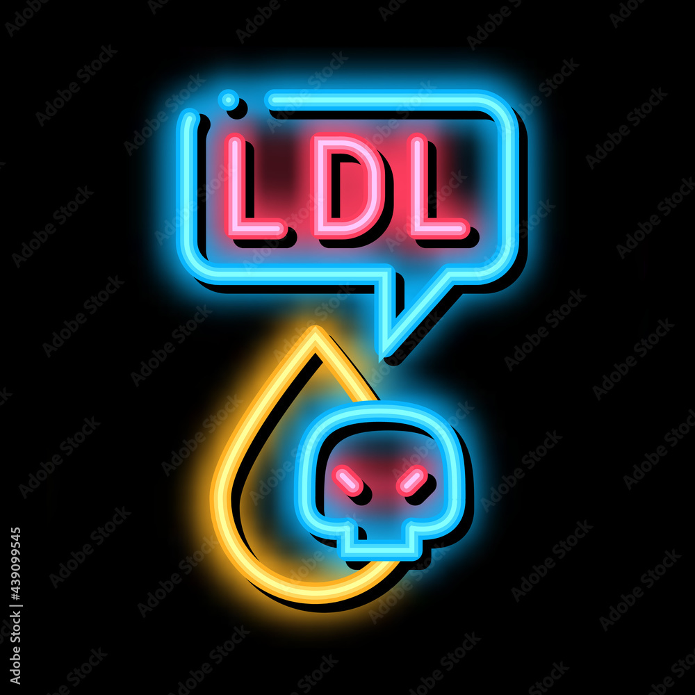 ldl atherosclerosis neon light sign vector. Glowing bright icon ldl ...
