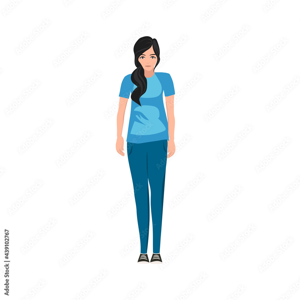 Standing Woman illustration vector Stock Illustration | Adobe Stock