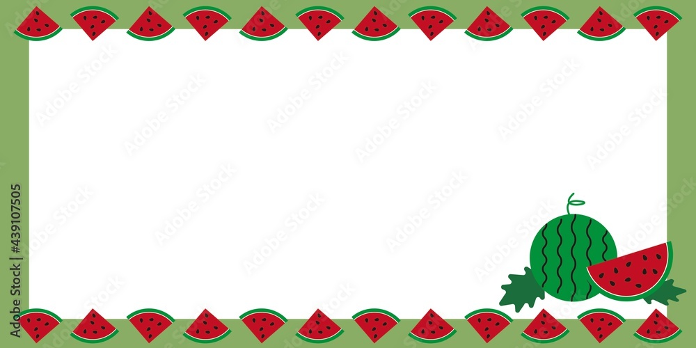 Summer background. Summer fruits decorative template. watermelon ...
