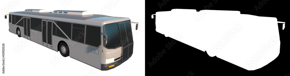 Shuttle Bus 1- Perspective B view white background alpha png 3D ...