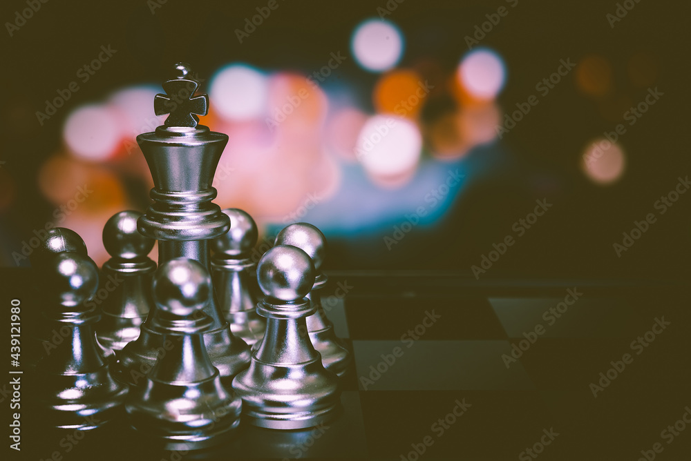 Closeup of chess characters on board games. to represent decision ...