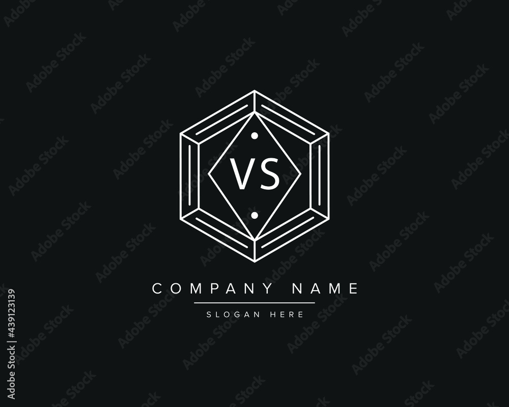Alphabet letter VS logo design vector Stock Vector | Adobe Stock