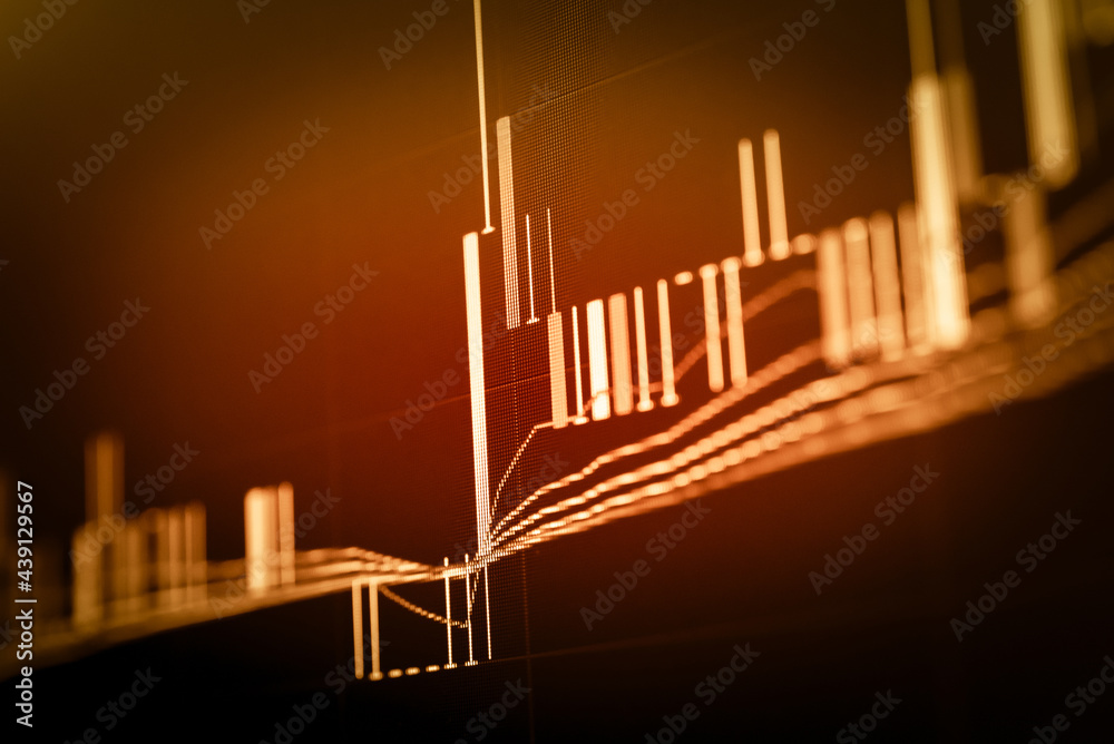 Abstract financial trading graphs and digital number of foreign ...