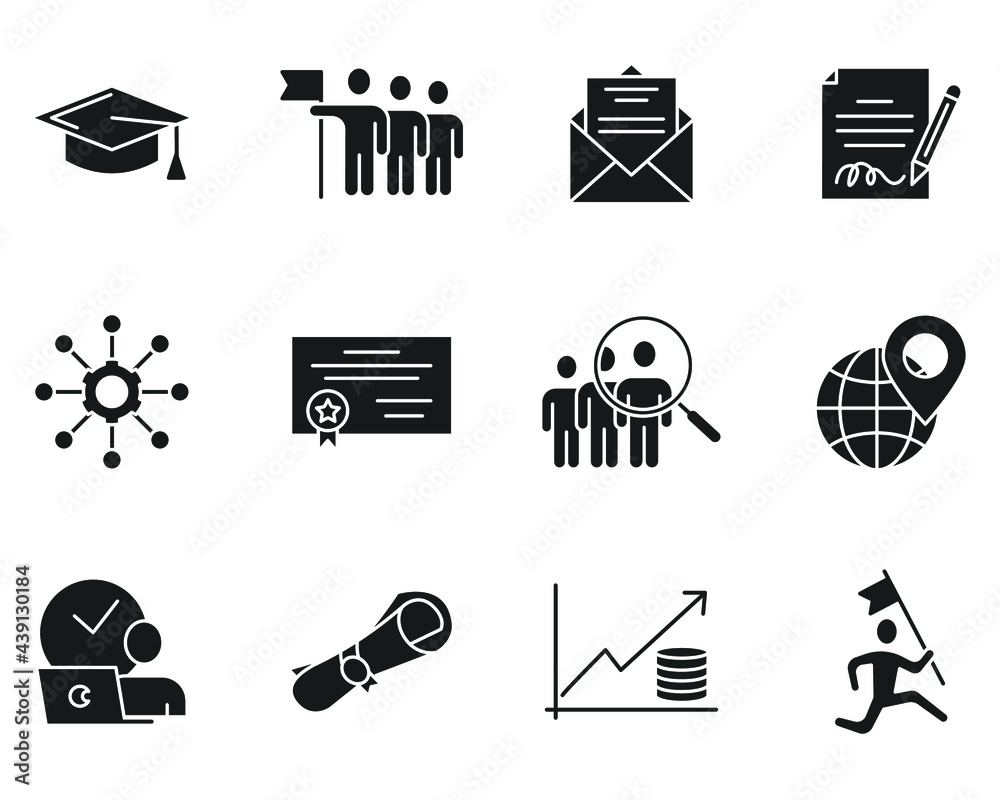 Headhunting And Recruiting set icon symbol template for graphic and web ...