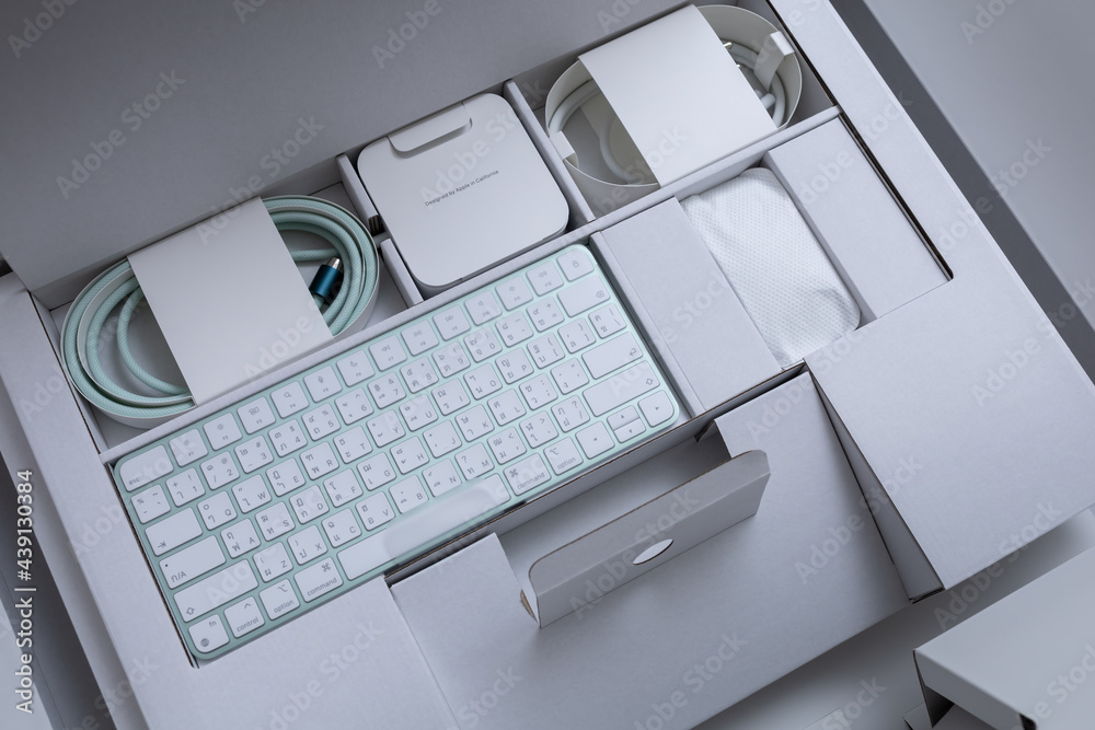 Unboxing experience of The Apple new M1 chip iMac. The Package is made ...