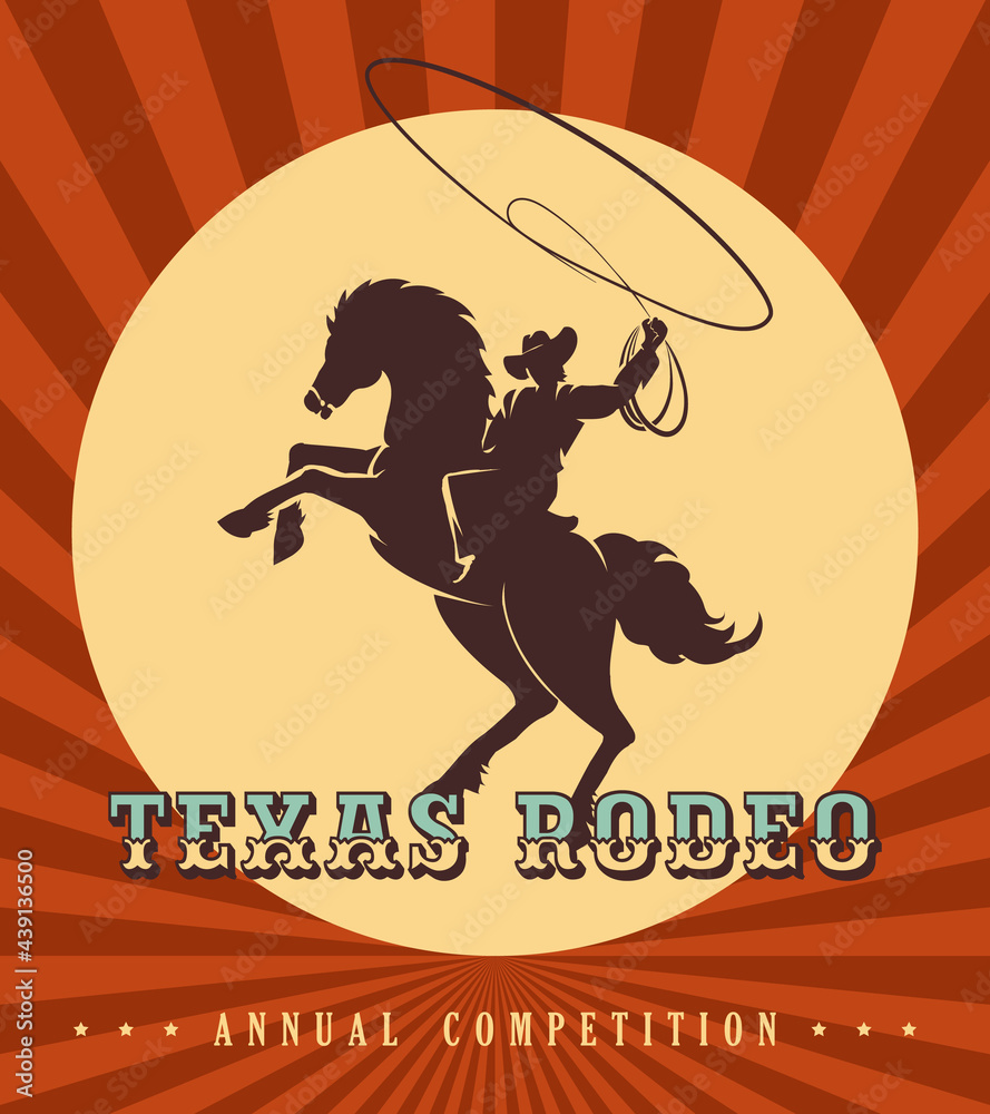 Vintage rodeo poster illustration Stock Vector | Adobe Stock