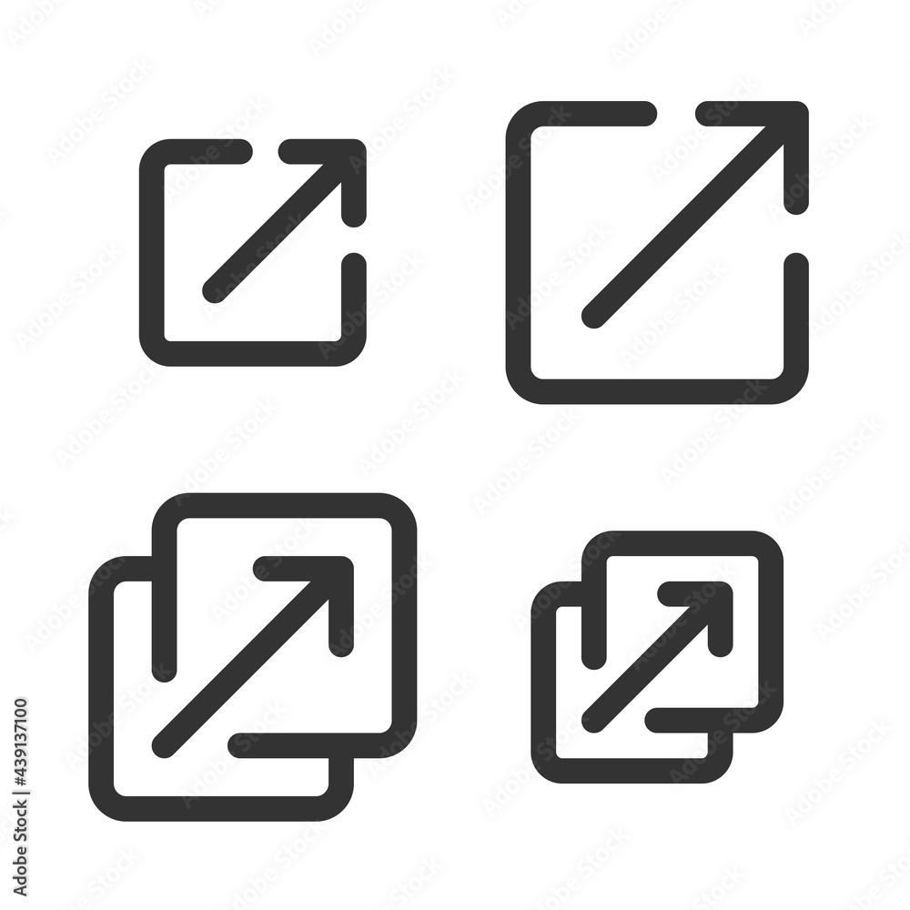 Pixel-perfect linear icons of external link (open in new window) built ...