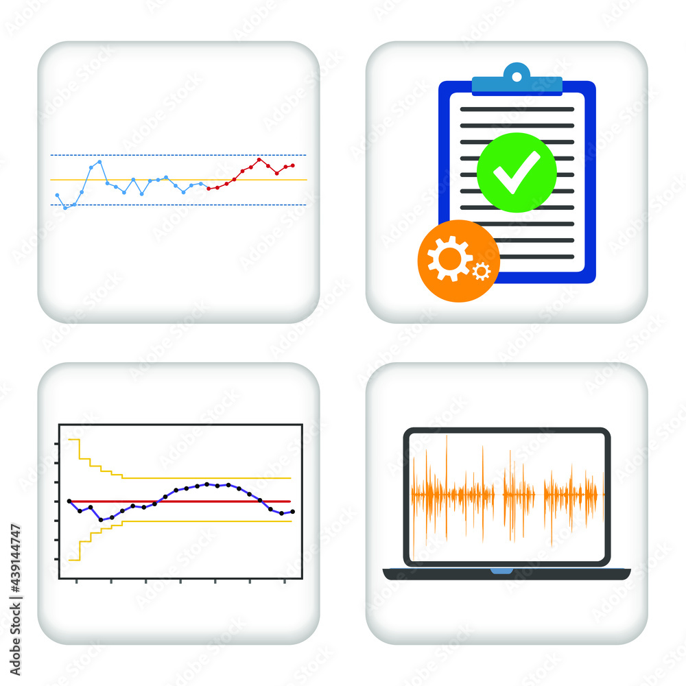 Vector illustration Set for Automated Test, Average Chart and more ...