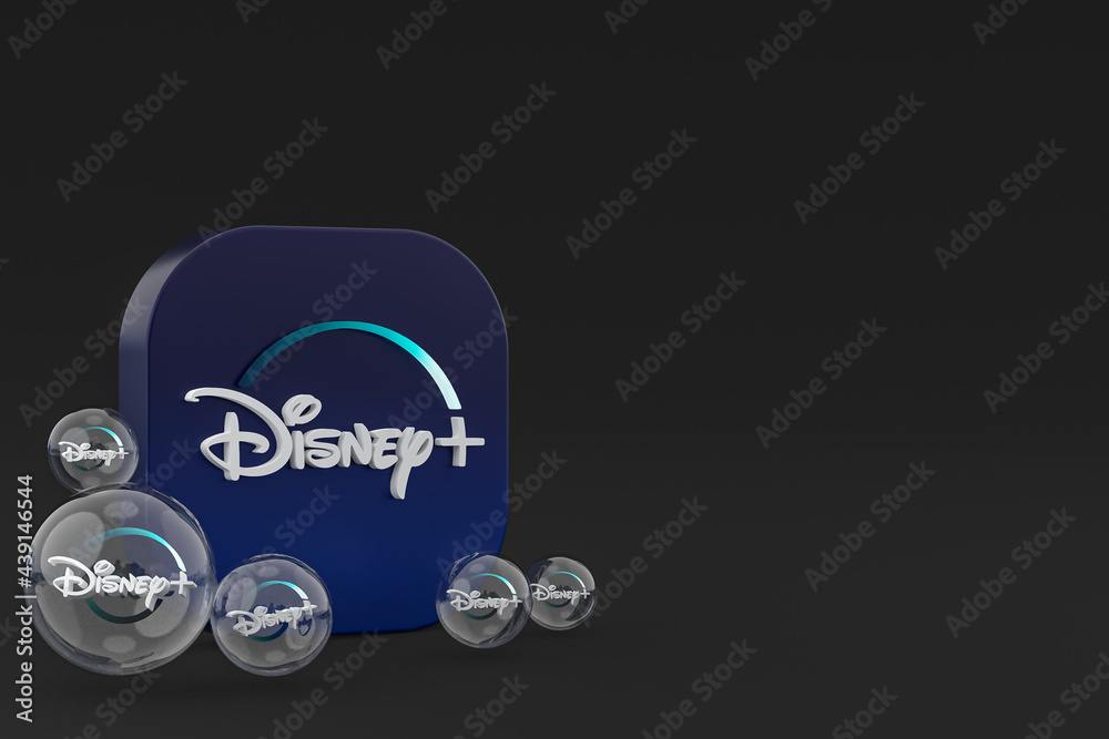 disney plus acrylic glass logo and disney plus icons copy space Stock ...